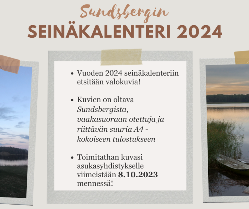 Sundsbergin vuoden 2024 seinäkalenteriin etsitään valokuvia! - Sundsberg